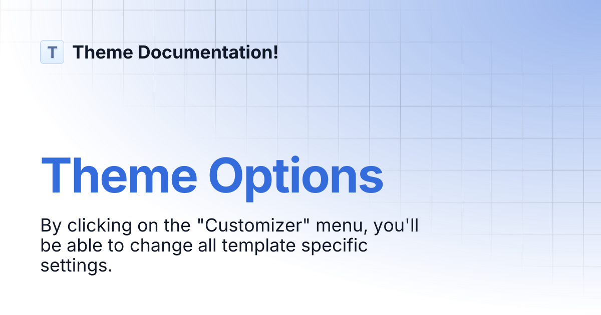 Theme Options Gemzie Documentation Theme Documentation