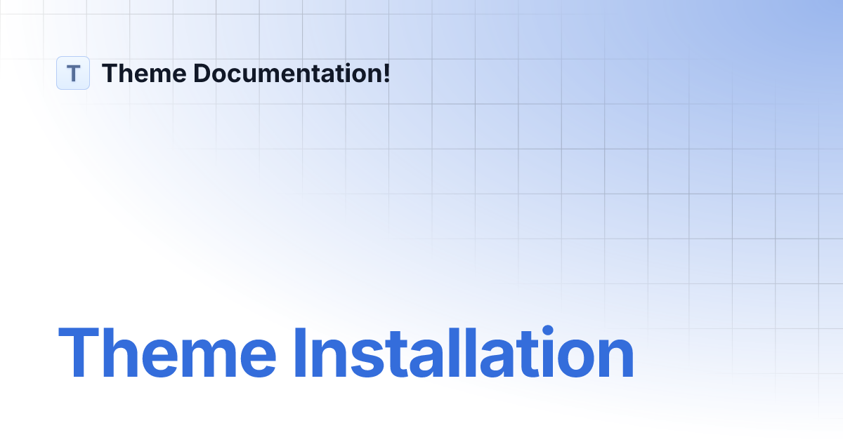 Theme Installation | Gemzie Documentation! | Theme Documentation!